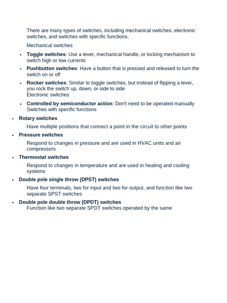 Types of Switch | PDF