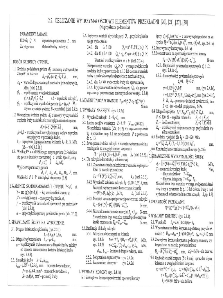 Podnosnik Srubowy-Konstruowanie - Wycinek | PDF
