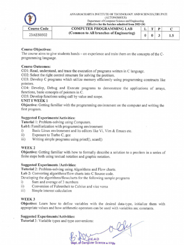 IP LAB Syllabus | PDF