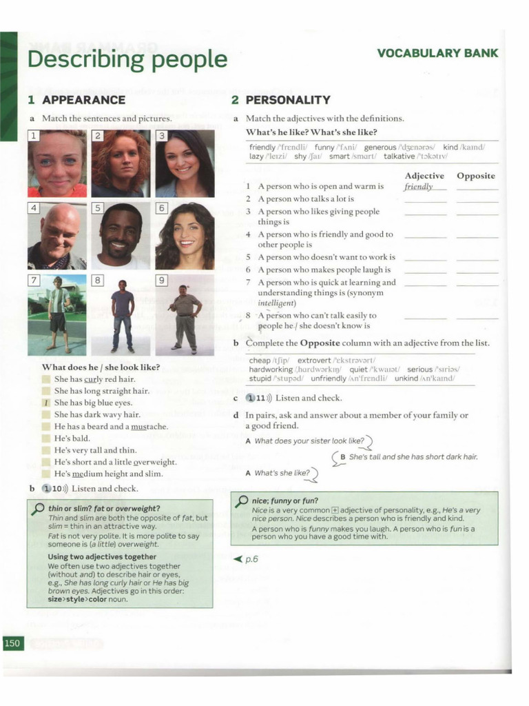 Describing People | PDF