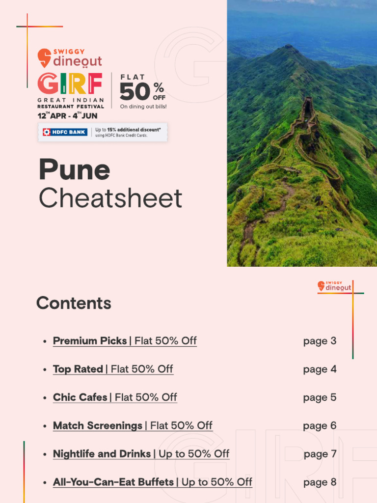 Pune Cheat Sheet - Swiggy Dineout | PDF | Home | Foodservice