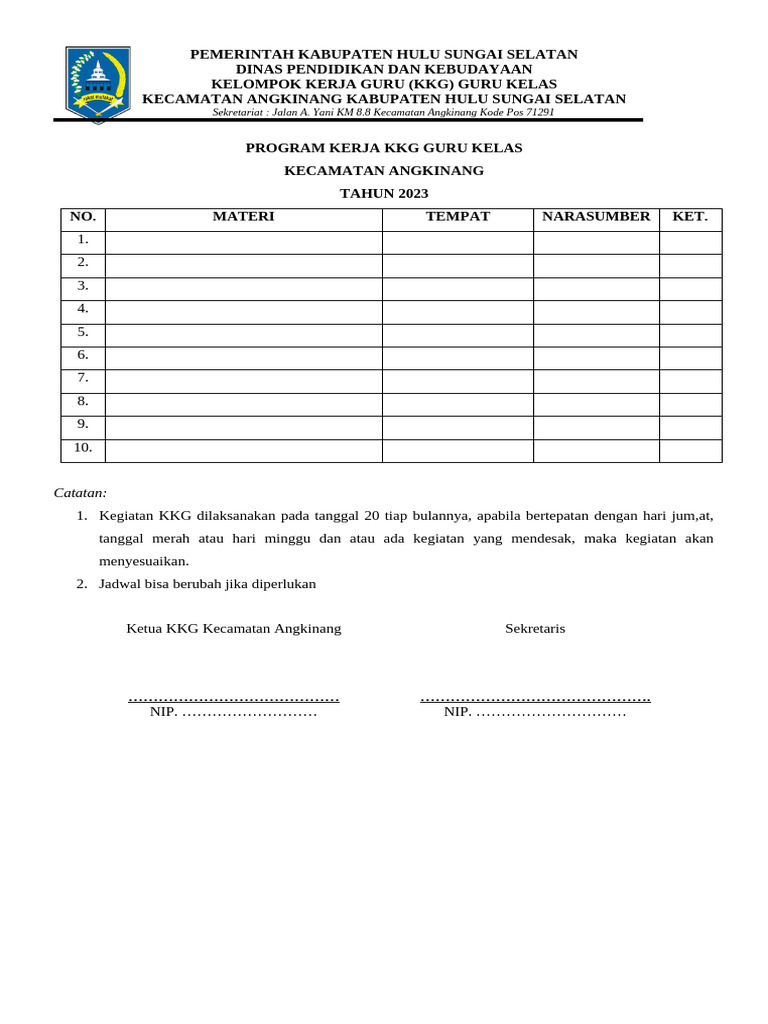 Program Kerja 2023 | PDF