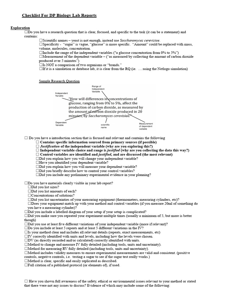 IB Bio IA Checklist | PDF | Statistics | Outlier