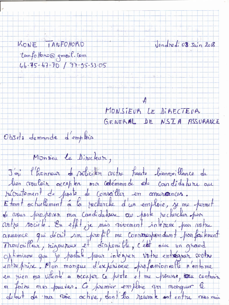 Demande Manuscrite | PDF