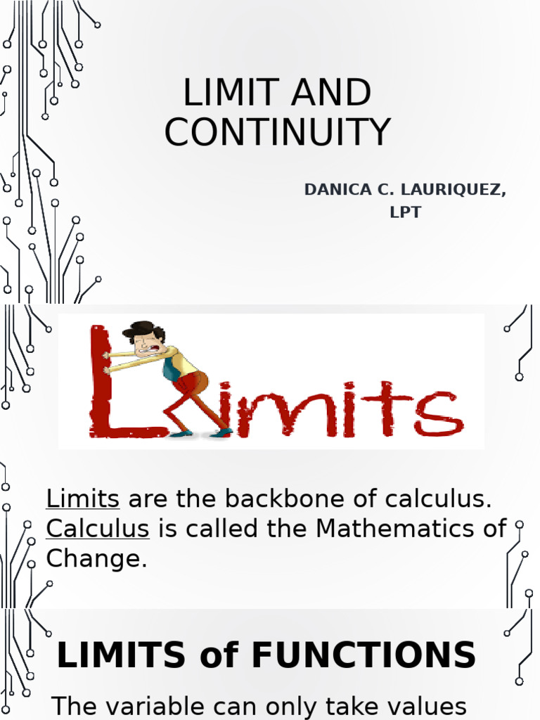 A.1 LIMIT and Continuity Final | PDF | Calculus | Limit (Mathematics)