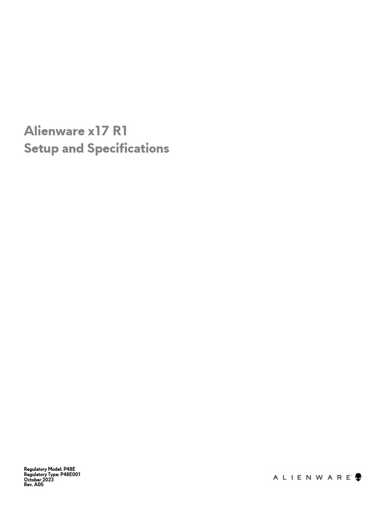Alienware x17 r1 Setup and Specifications en Us | PDF | Usb | Computer ...