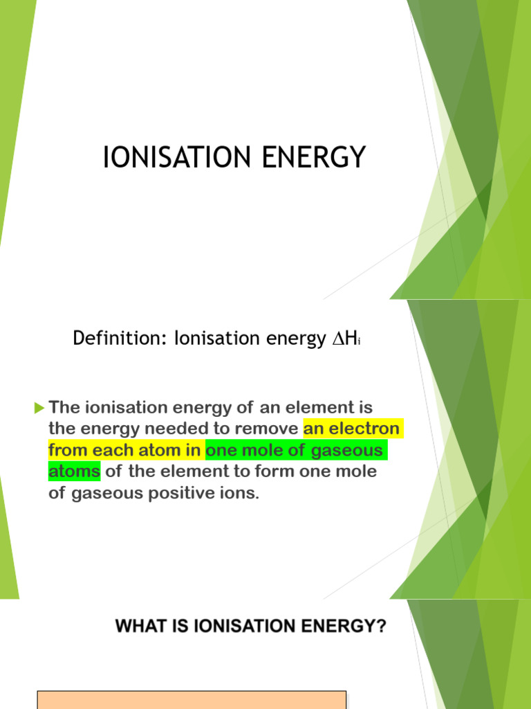 Ionisation Energy | PDF | Atomic Nucleus | Ionization