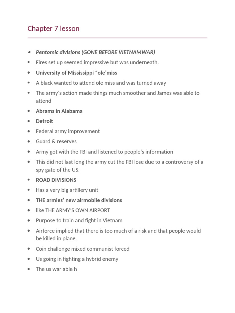 Chapter 7 lesson | PDF | Vietnam War | Vietnamese Independence Movement