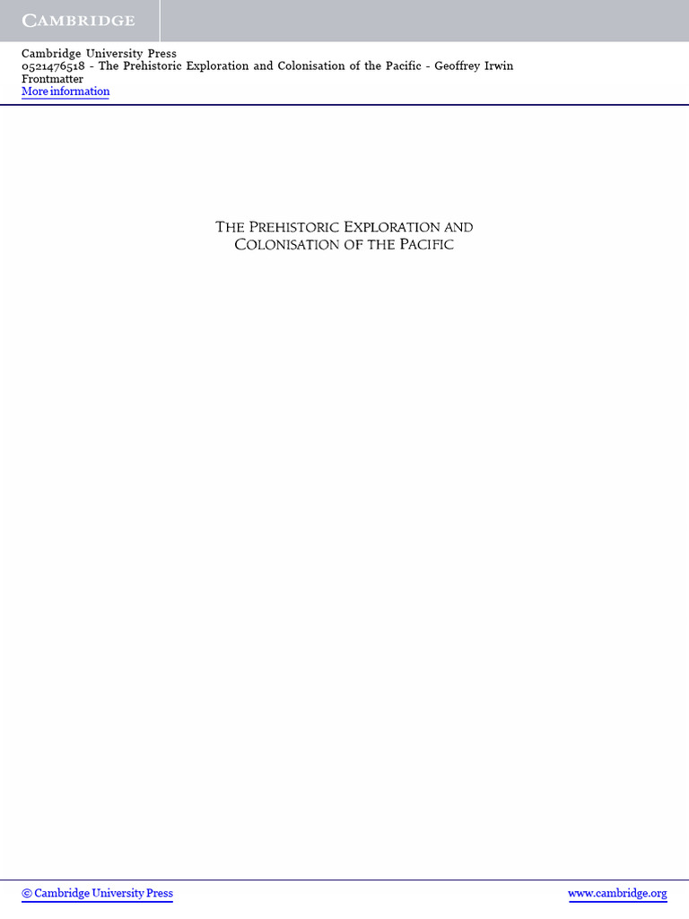 The Prehistoric Exploration and Colonisation of The Pasific | PDF