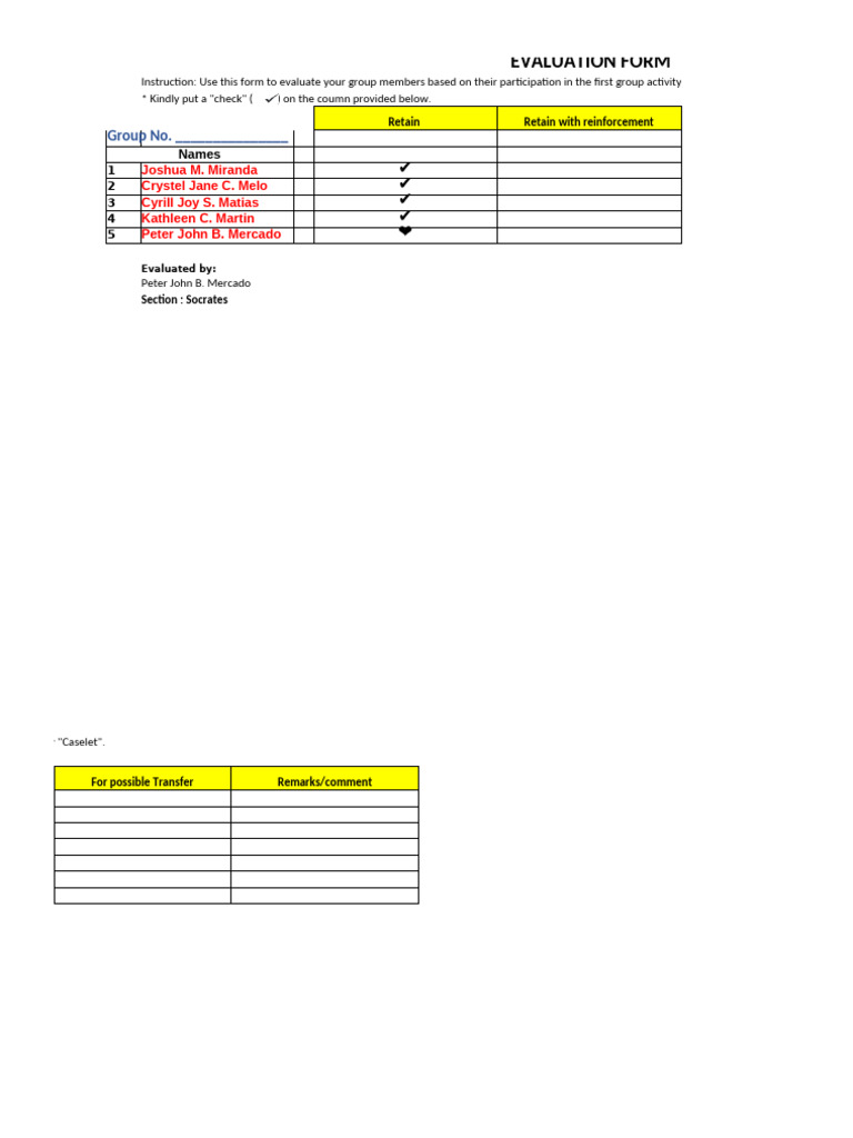 ECA-Group Evaluation Form | PDF
