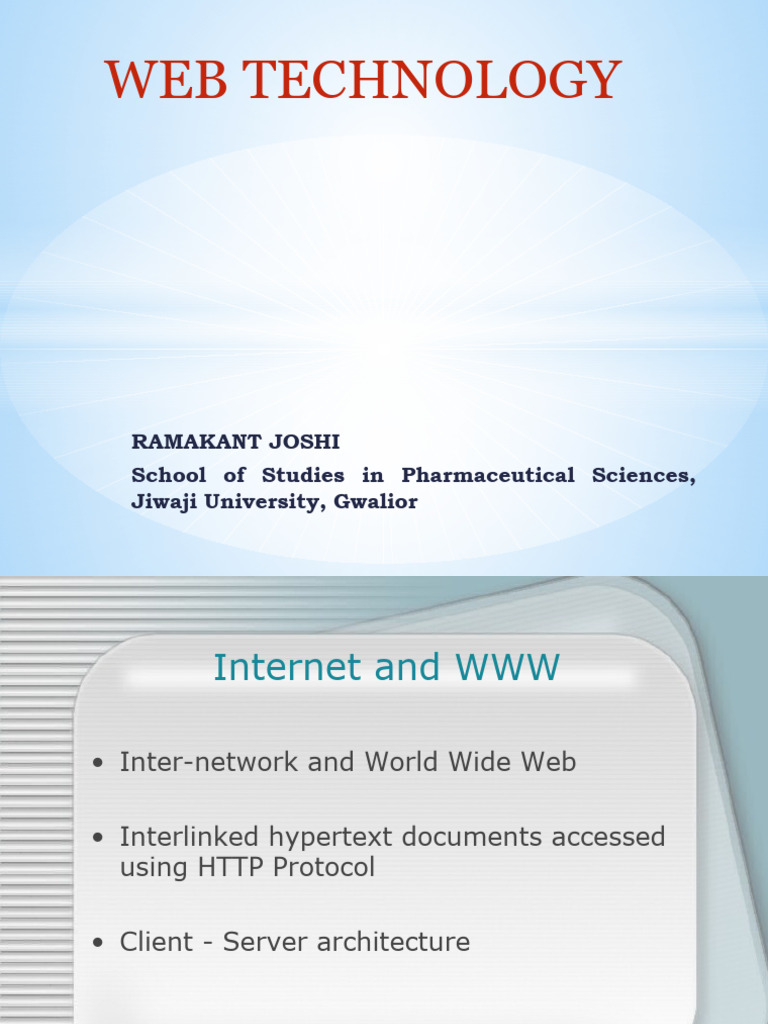 WEB TECHNOLOGY | PDF | Html Element | Html