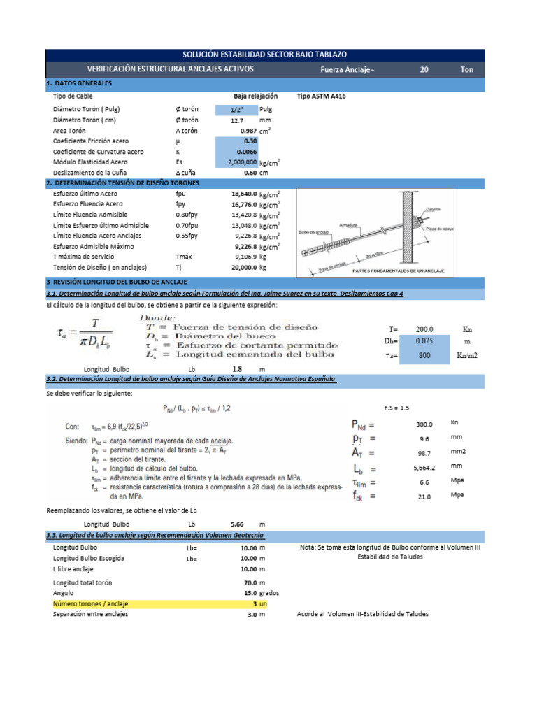11.04.2022. ANEXO 1. MEMORIA DISEÑO ESTRUCTURAL ANCLAJES V2 | PDF | Ciencia de los Materiales ...