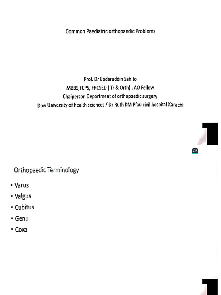 Common Pediatric Orthopaedic Problems | PDF