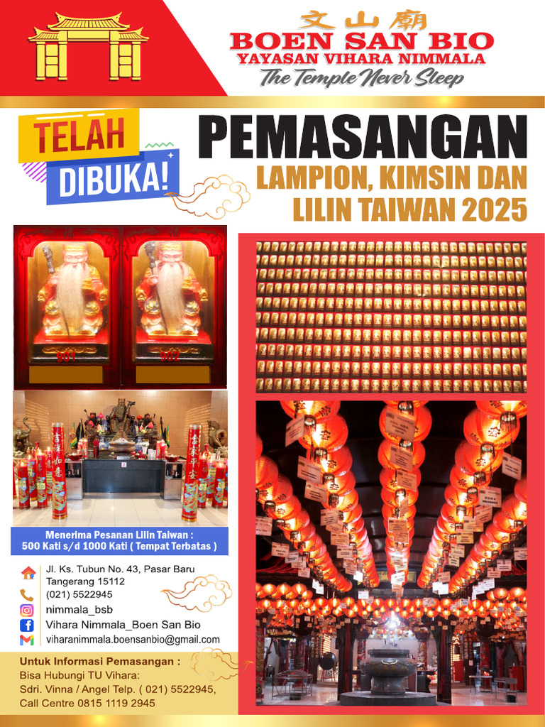 Boen San Bio Telah Di Buka Pemasangan Lampion 2025 | PDF