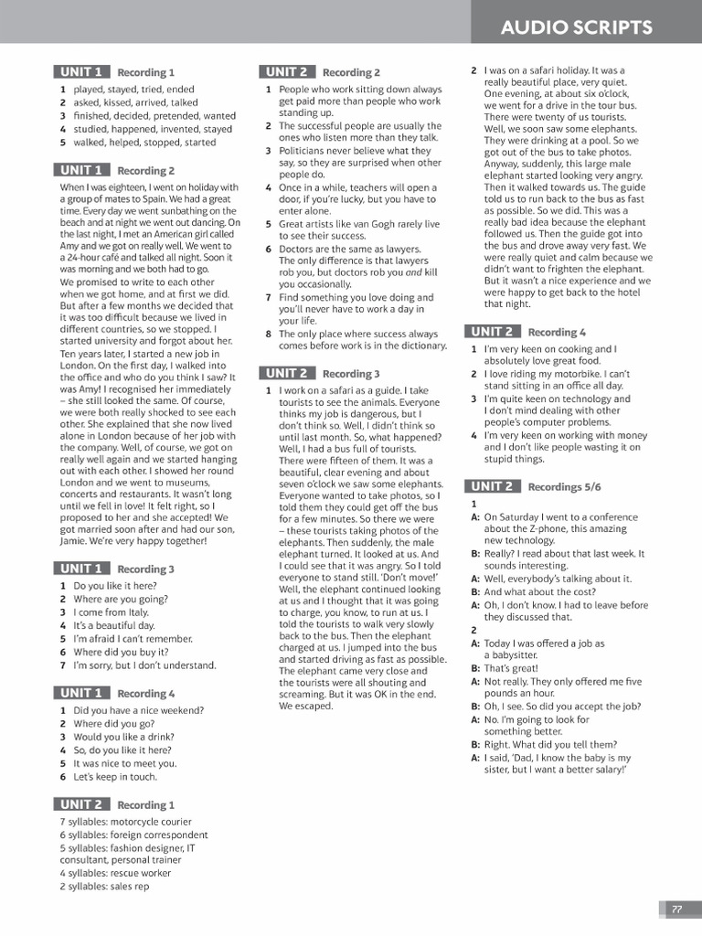 Workbook Audio Skript | PDF