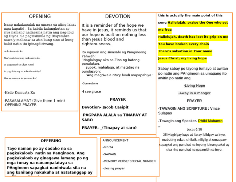 Sunday-Program-kuya-pat | PDF