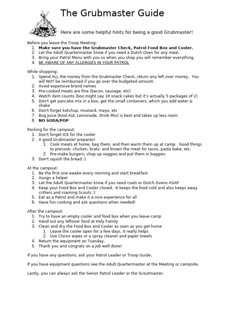 GUIDE - The Grubmaster Guide | PDF