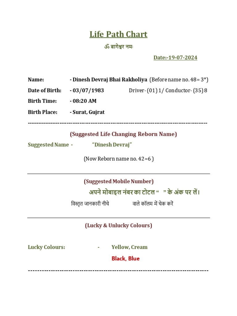 "Dinesh Devraj" Life Path Chart | PDF