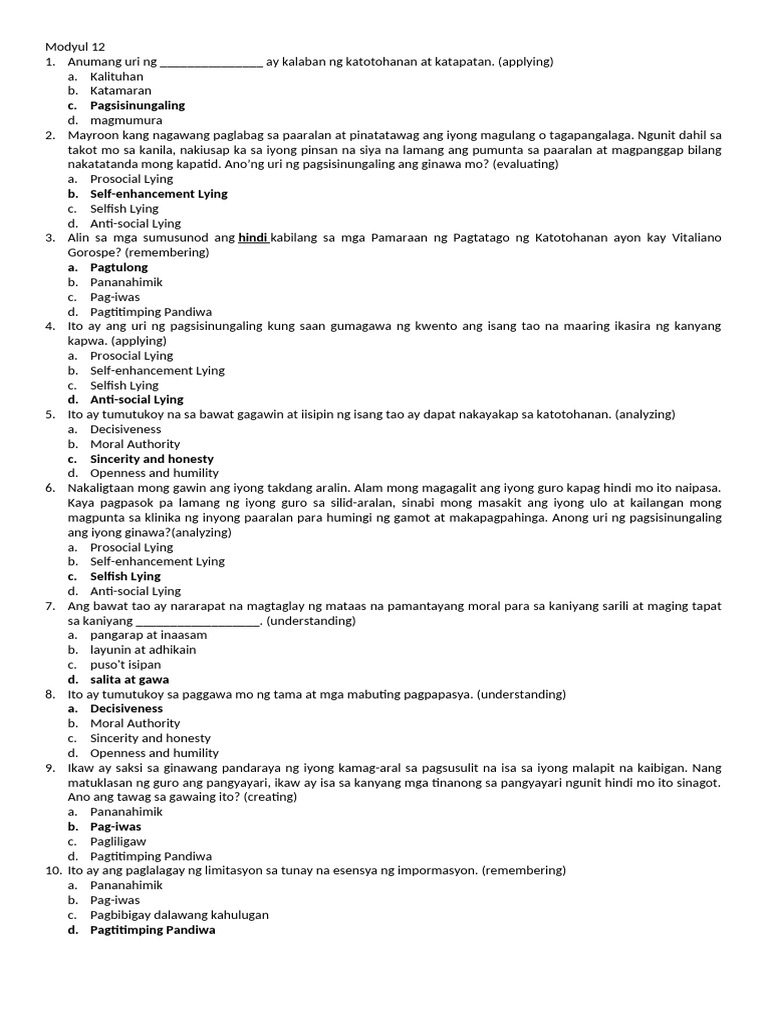 Modyul 12 final | PDF