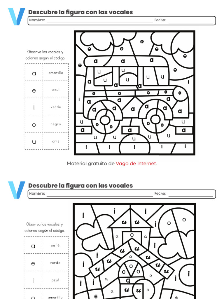 Descubre La Figura Con Las Vocales | PDF