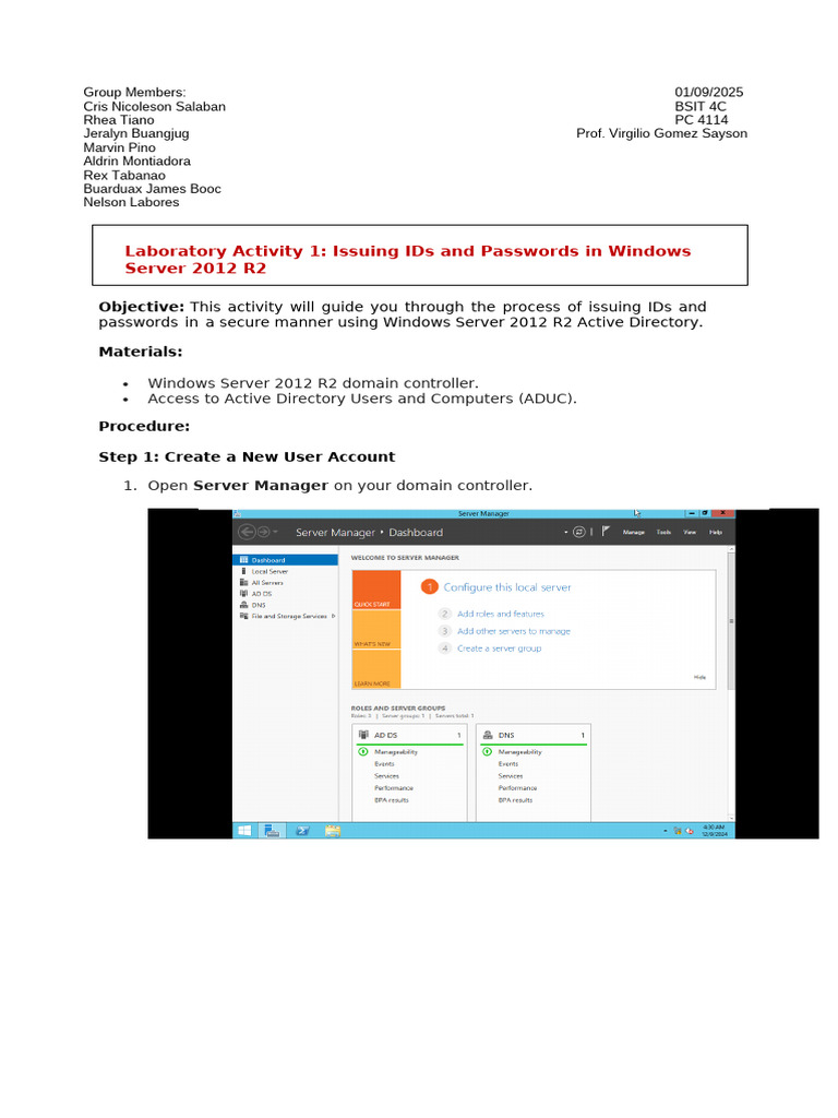 Lab 1&2 Activity 2 and 3 For Finals | PDF | Group Policy | Operating System Families