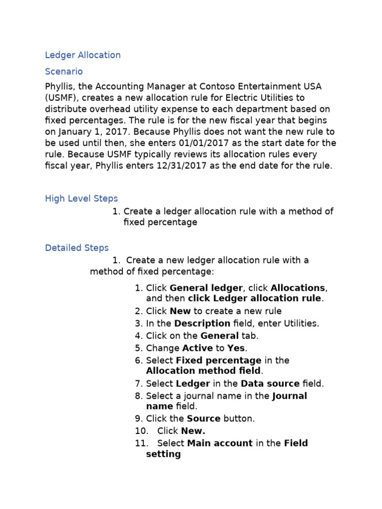 Ledger Allocation Training | PDF