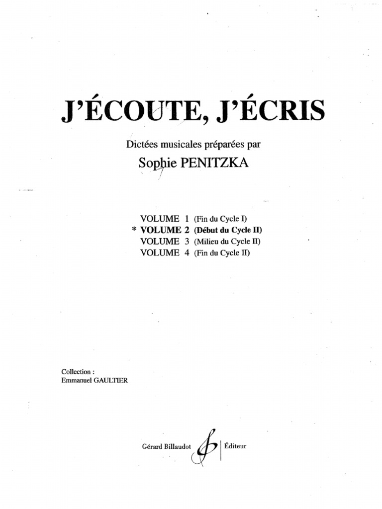 J Ecoute, J Ecris Vol. 2 | PDF