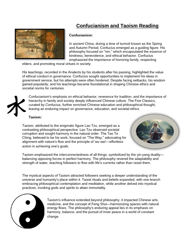 Confucianism and Taoism Reading | PDF | Confucianism | Laozi