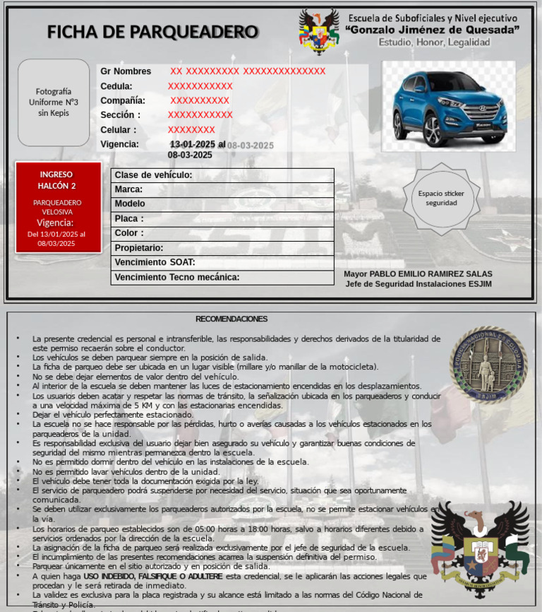 Ficha de Parqueo Ciclo I 2025... 1 | PDF | Estacionamiento