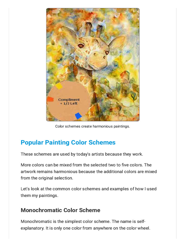 Painting Color Schemes - Popular Schemes Used by Modern Artists | PDF ...