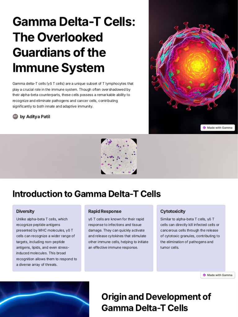 Gamma Delta T Cells The Overlooked Guardians of The Immune System | PDF ...