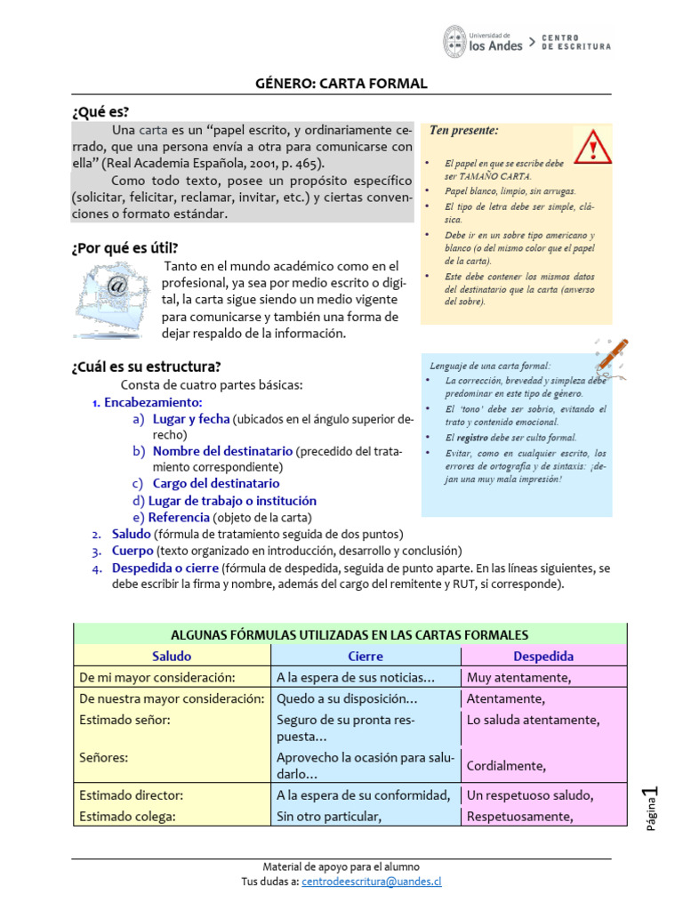 Info de Carta Formal | PDF