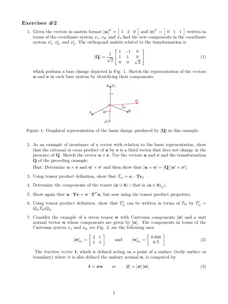 Exercises - 02 - Algebra | PDF | Tensor | Euclidean Vector