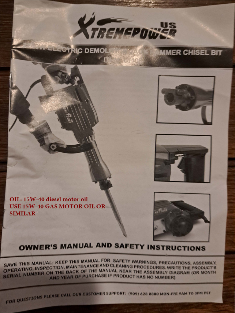 Jack Hammer Owner's Manual & Safety Guide | PDF | Personal Protective ...