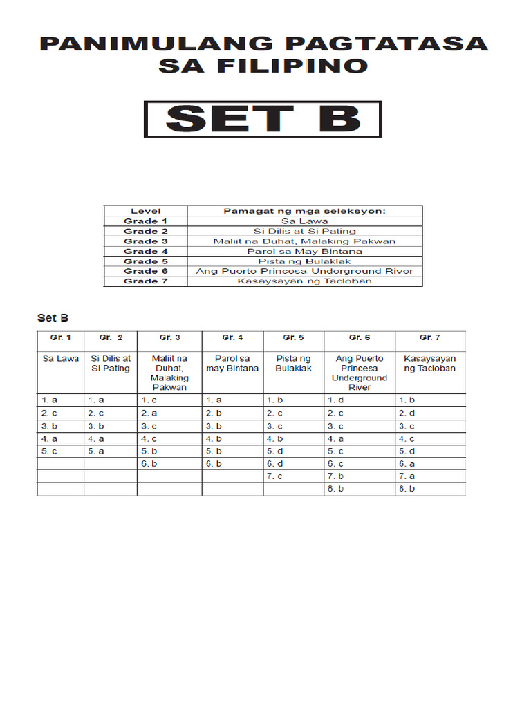 Stage 2 Fil Passages Set B | PDF