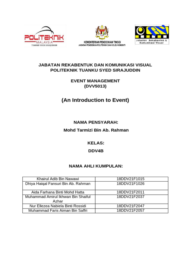 Event Management Report | PDF