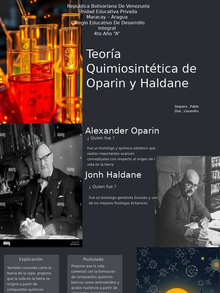 Teoría Quimiosintética de Oparin y Haldane | PDF | Ciencias fisicas ...