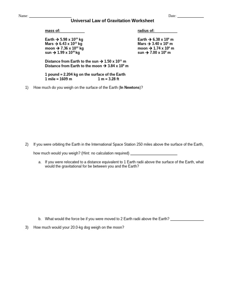 Chapter 8 - Universal Law of Gravitation | PDF | Force | Gravity