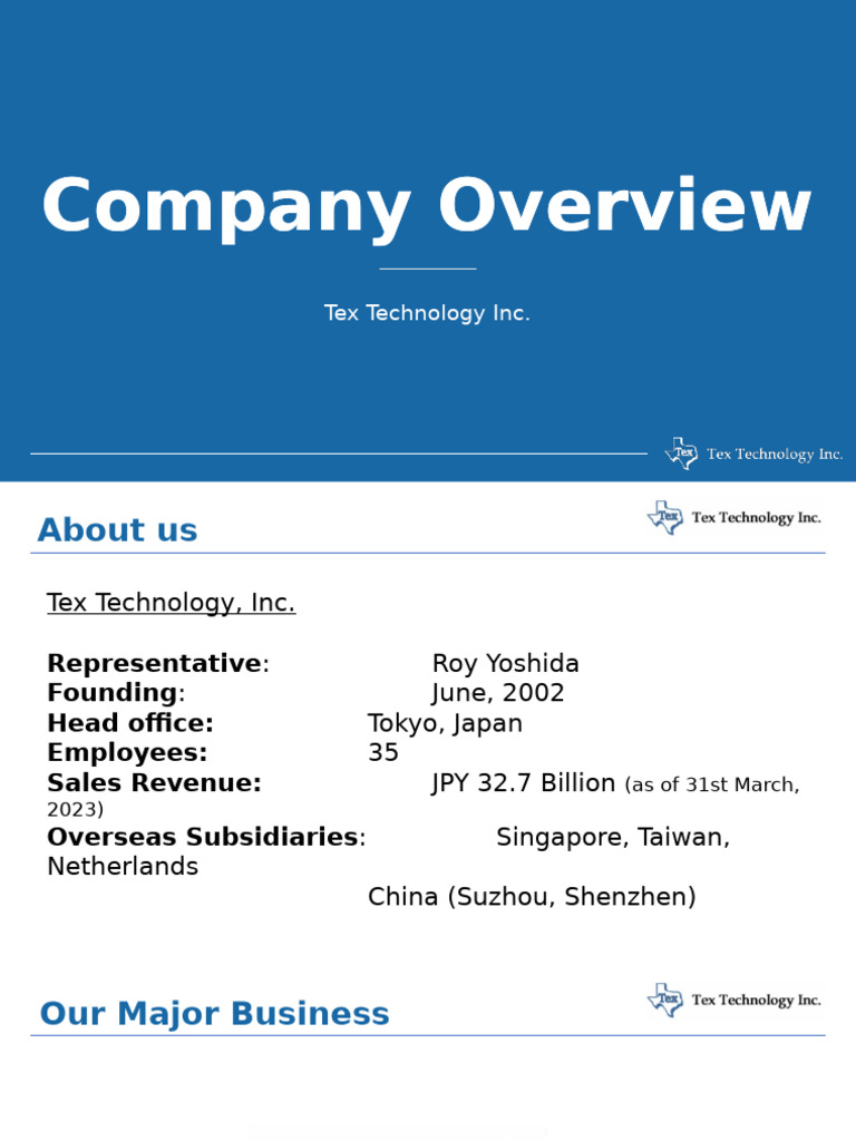 Tex Technology Inc. Overview | PDF | Lithium Ion Battery | Physical ...