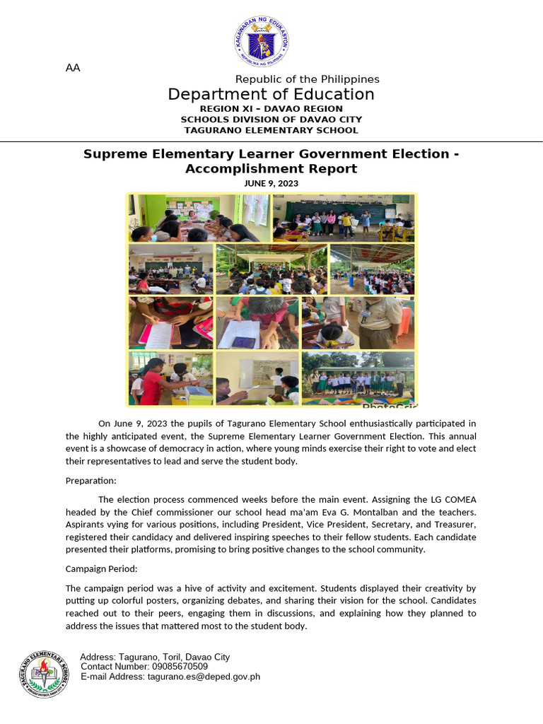 Selg Election Narrative Report | PDF | Accountability | Democracy