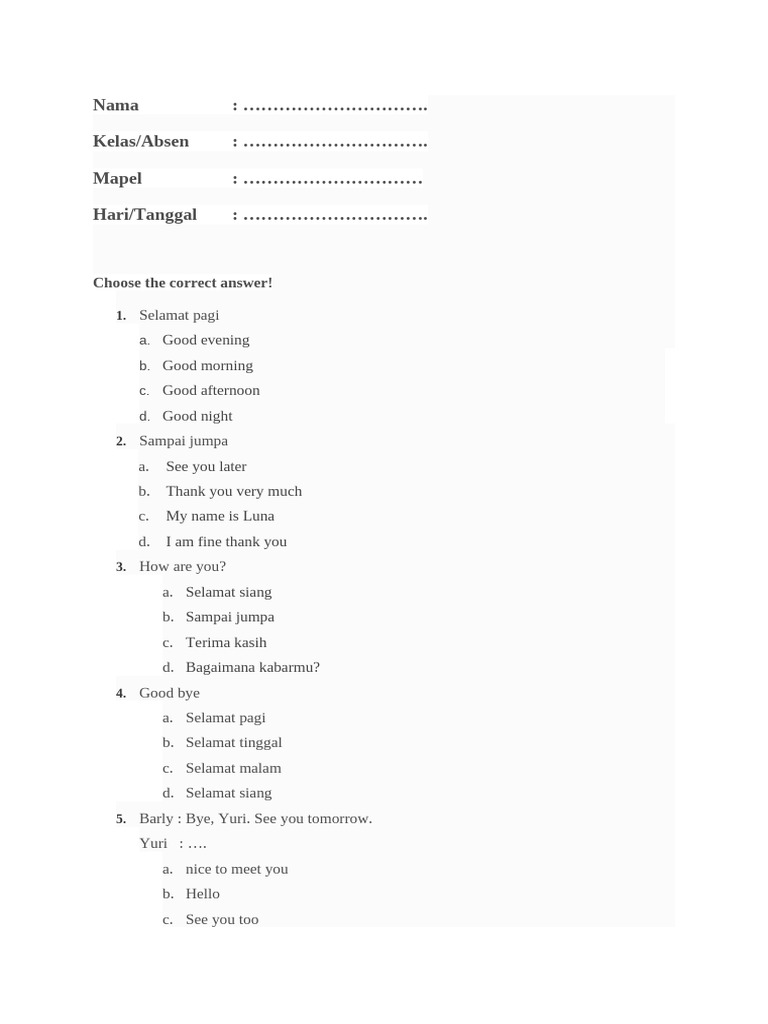Bahsa Inggris | PDF