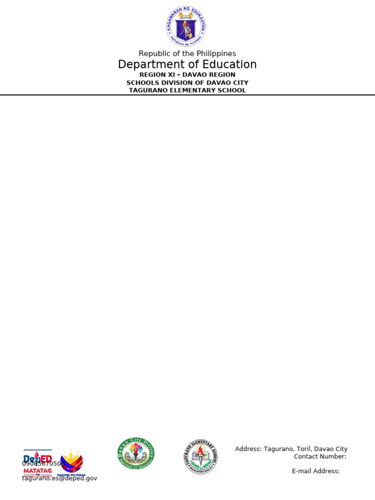 DepEd-MATATAG-Letter-Head-TAGES | PDF