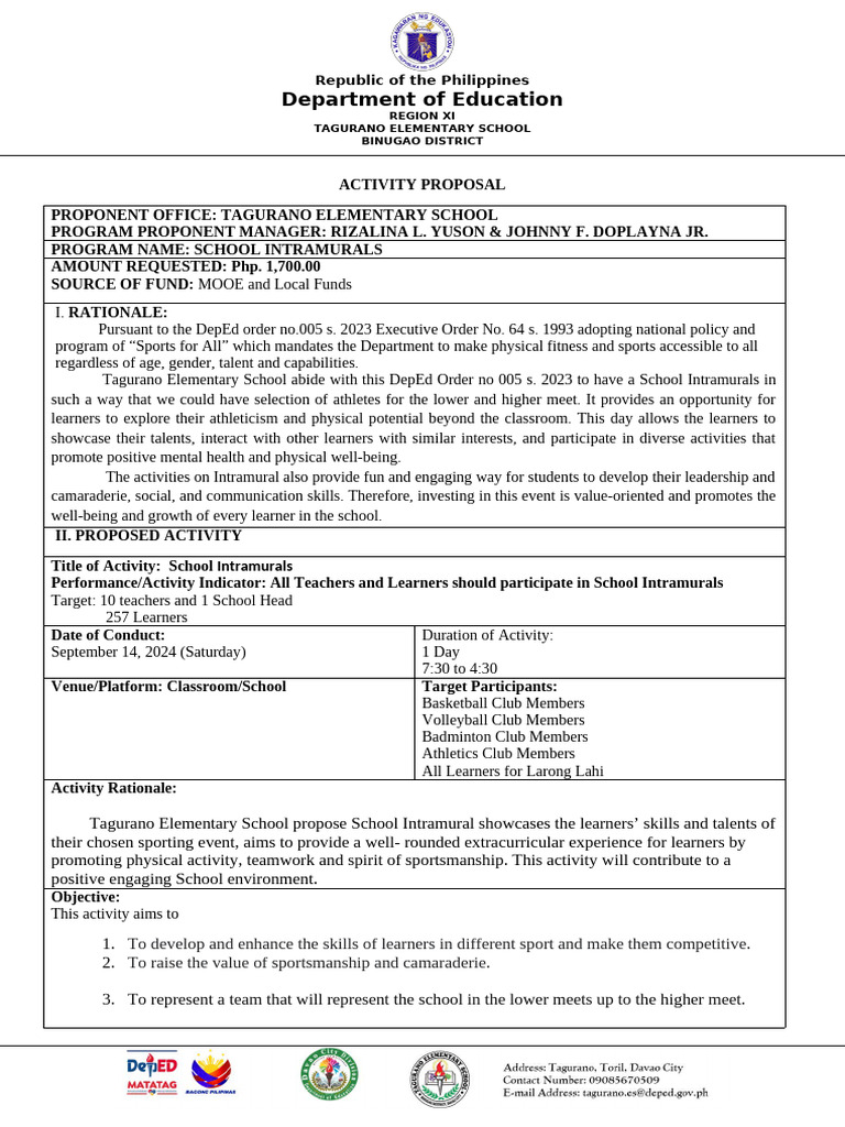 Intramural-Proposal | PDF | Learning
