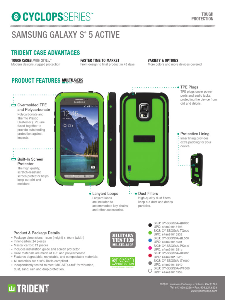 sAMsUNG GALAXY S® 5 ACTIVE | PDF | Materials