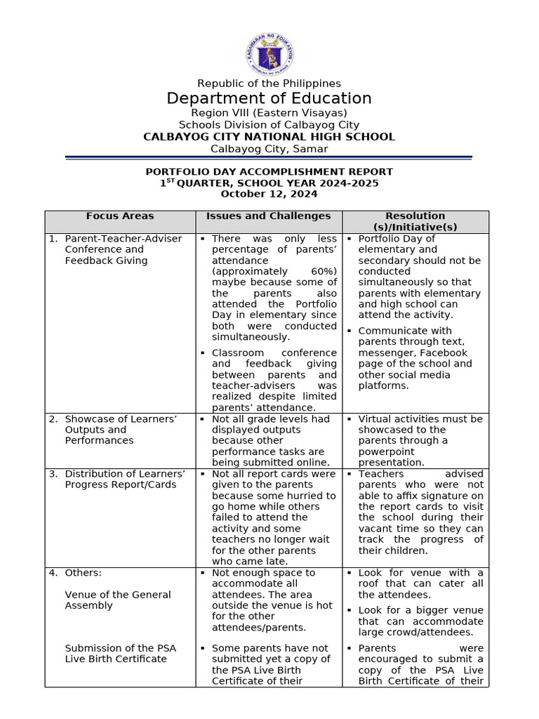 Activity Completion Report Template 1 | PDF