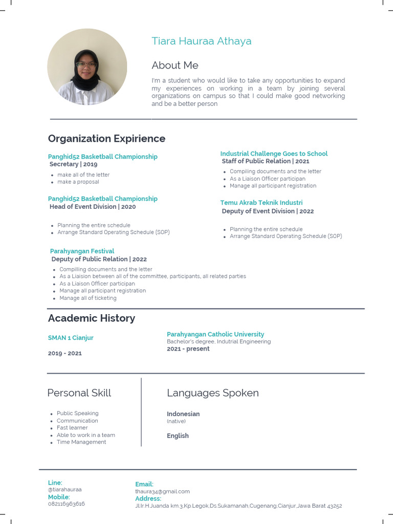 CV_Tiara | PDF | Human Communication | Communication