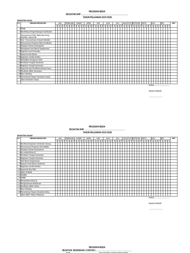 Format Program Kerja | PDF