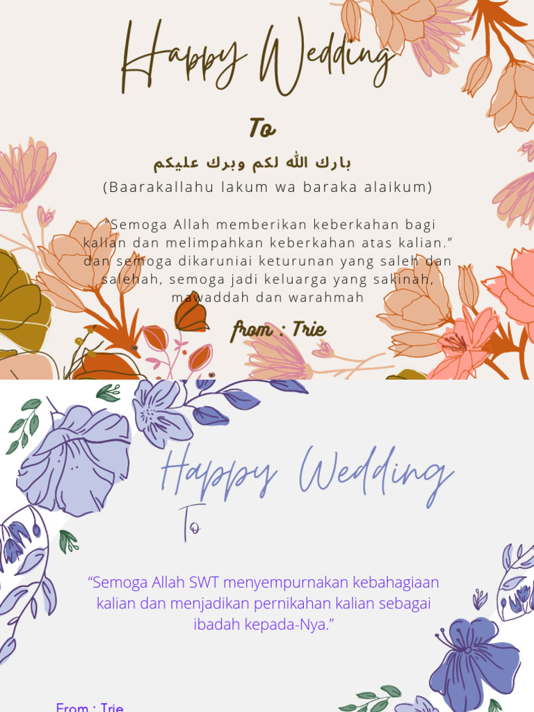 Pink Simple Wedding Card | PDF