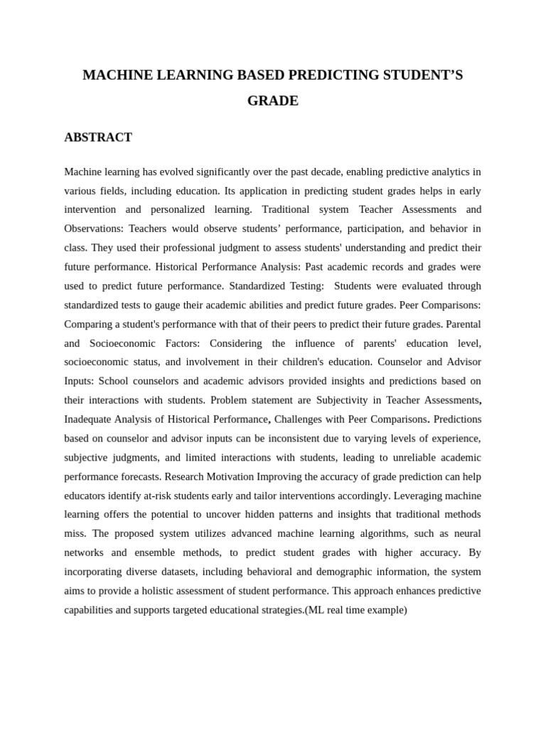 AI-Powered Student Grade Prediction | PDF | Machine Learning | Unified Modeling Language