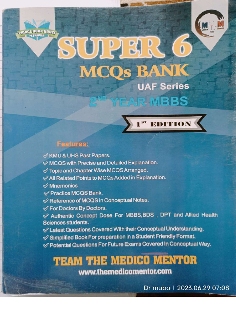 Abdomen Anatomy Mcqs of Super 6 Mcqs Bank Book. - Compressed | PDF